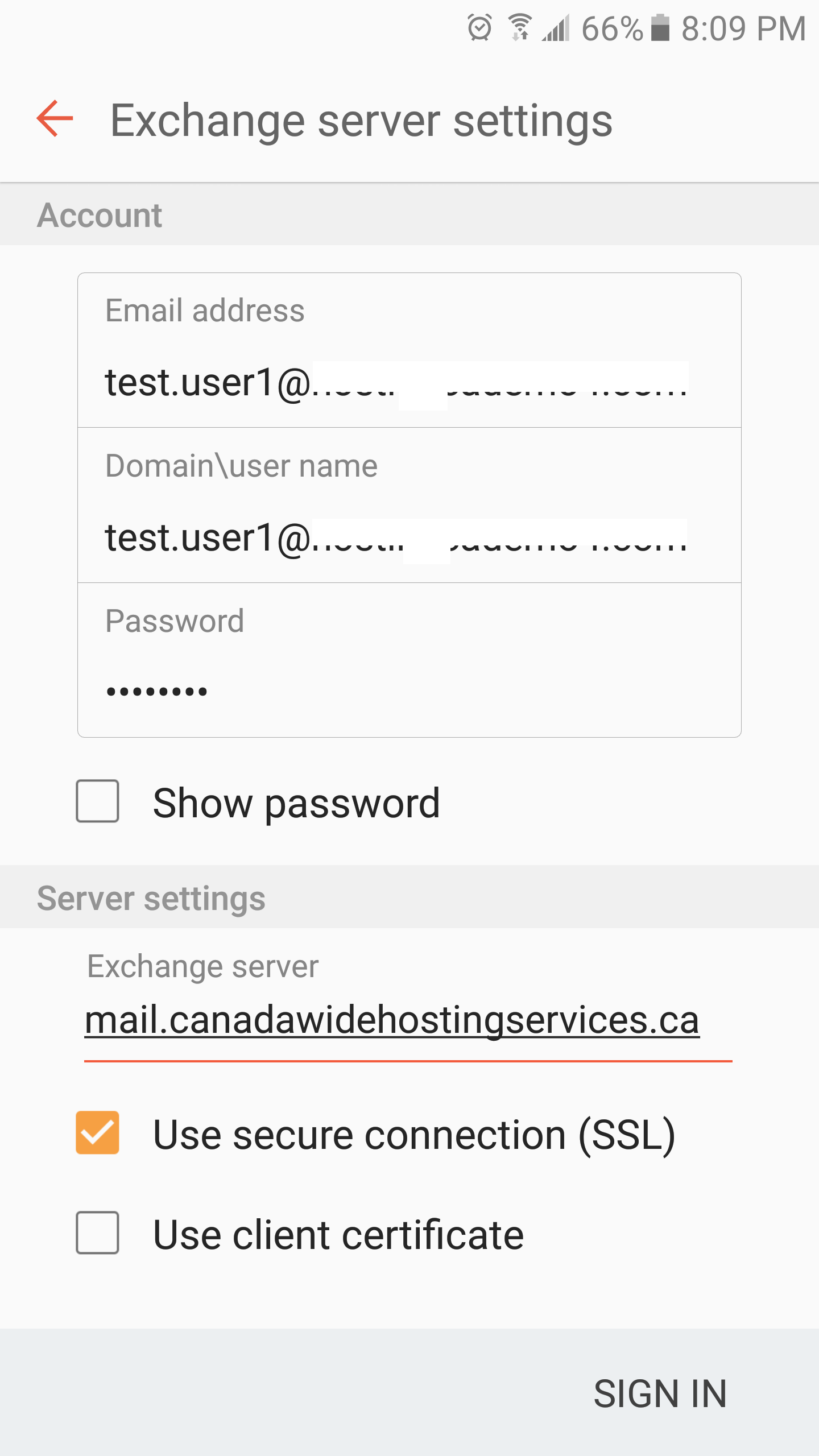 How to configure Activesync with an Android device Exchange 2016